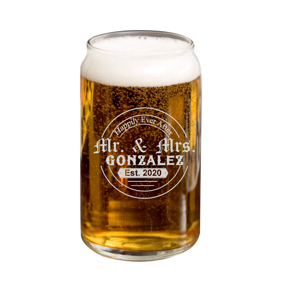 Elegance Personalized Beer Can Glass