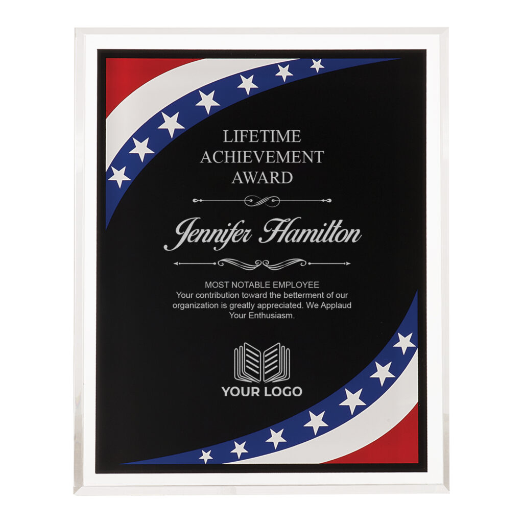Personalized Stars & Stripes Acrylic Award Plaque