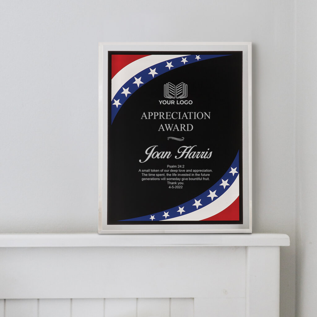 Personalized Stars & Stripes Acrylic Award Plaque