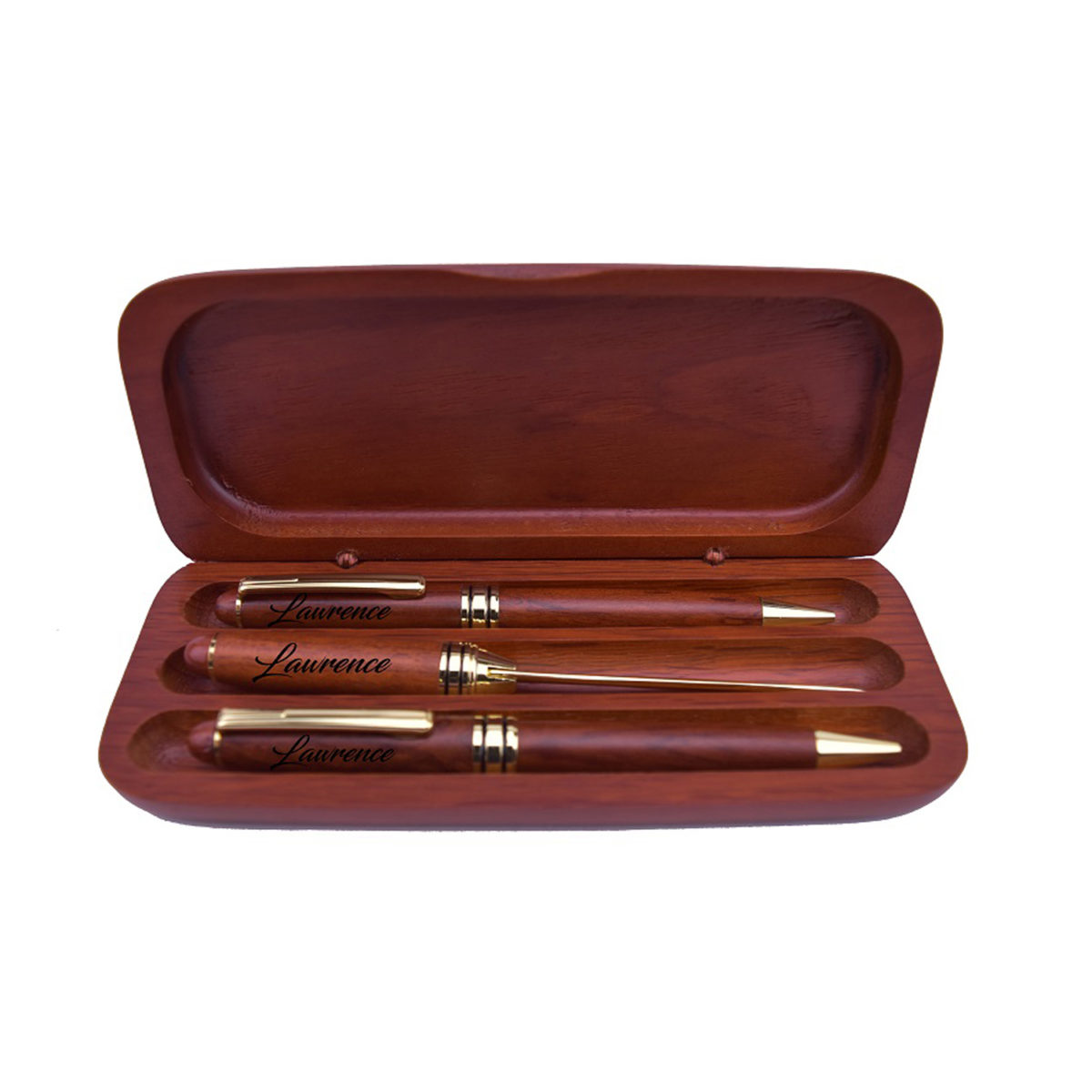 Engraved / Personalized Rosewood Pen, Pencil & Mail Opener Gift Set