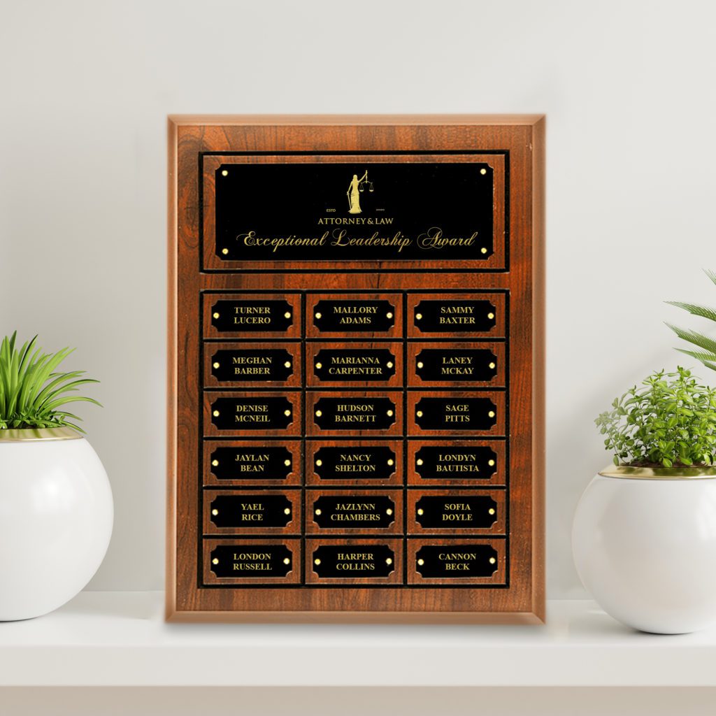 Personalized Cherry Finish Perpetual Plaque
